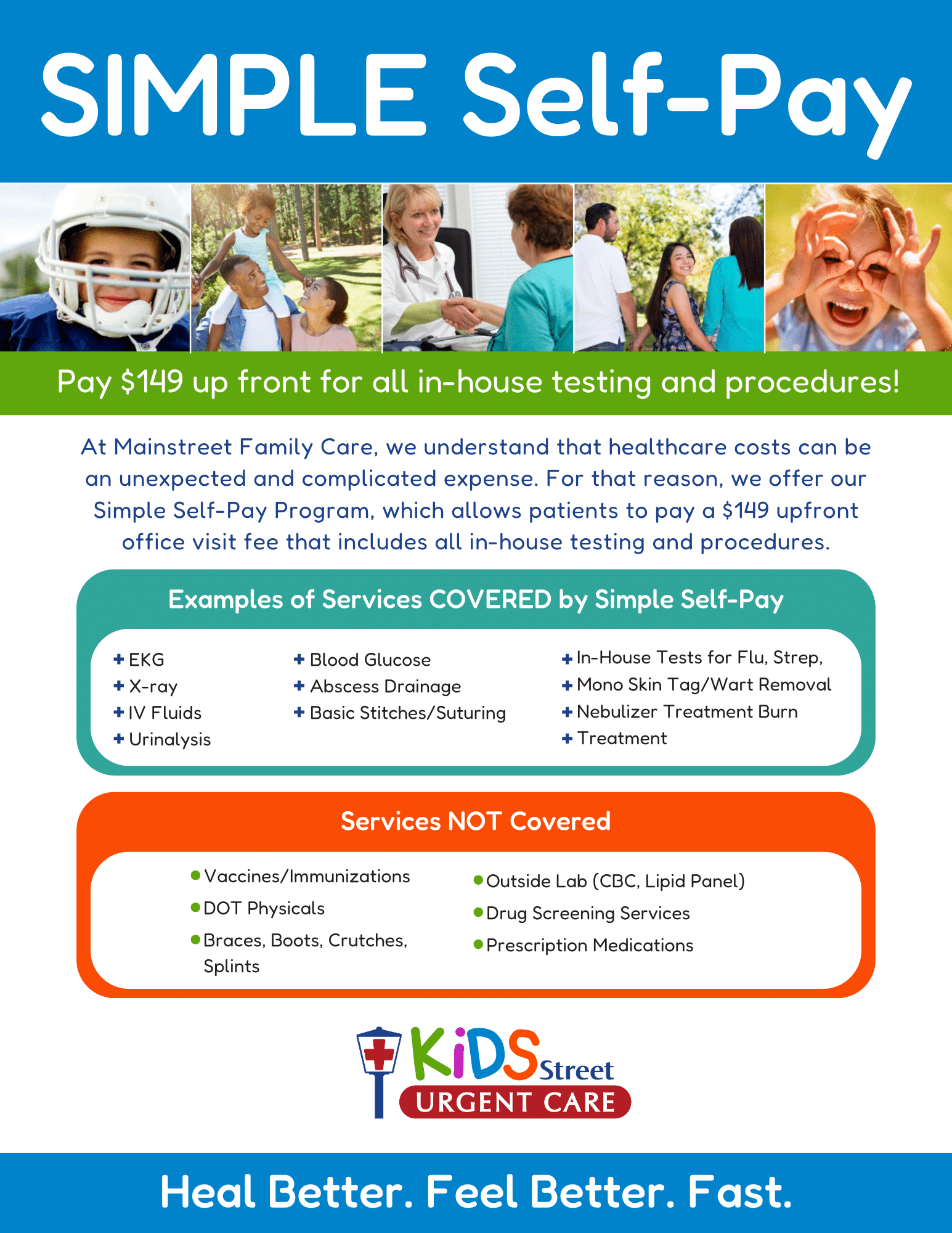$149 Simple Self-Pay | KidsStreet Urgent Care